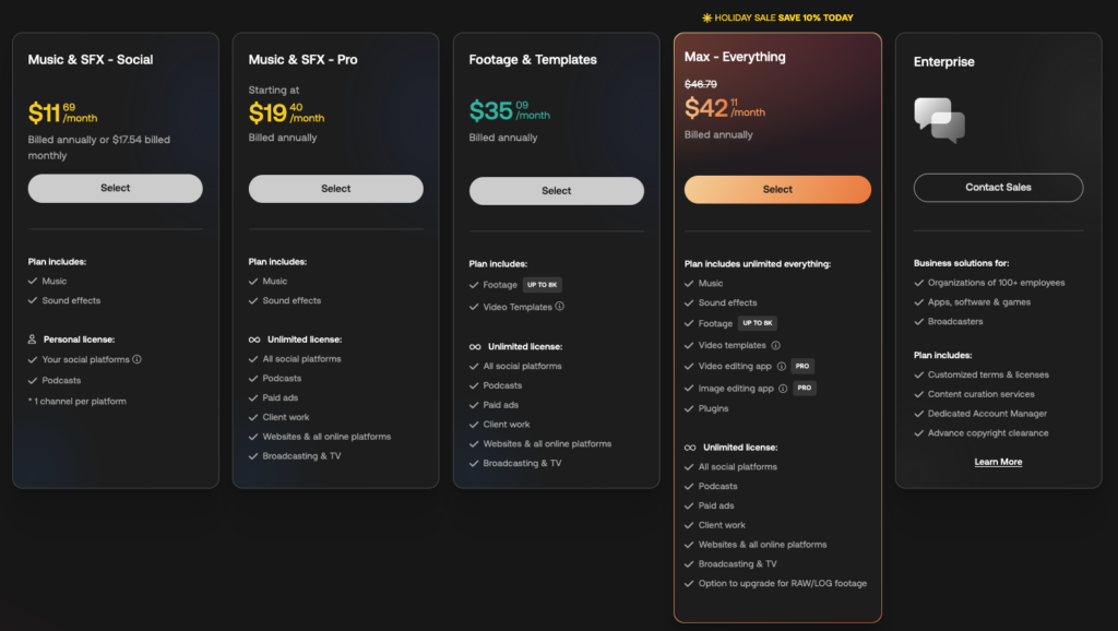 Artlist Holiday Sale