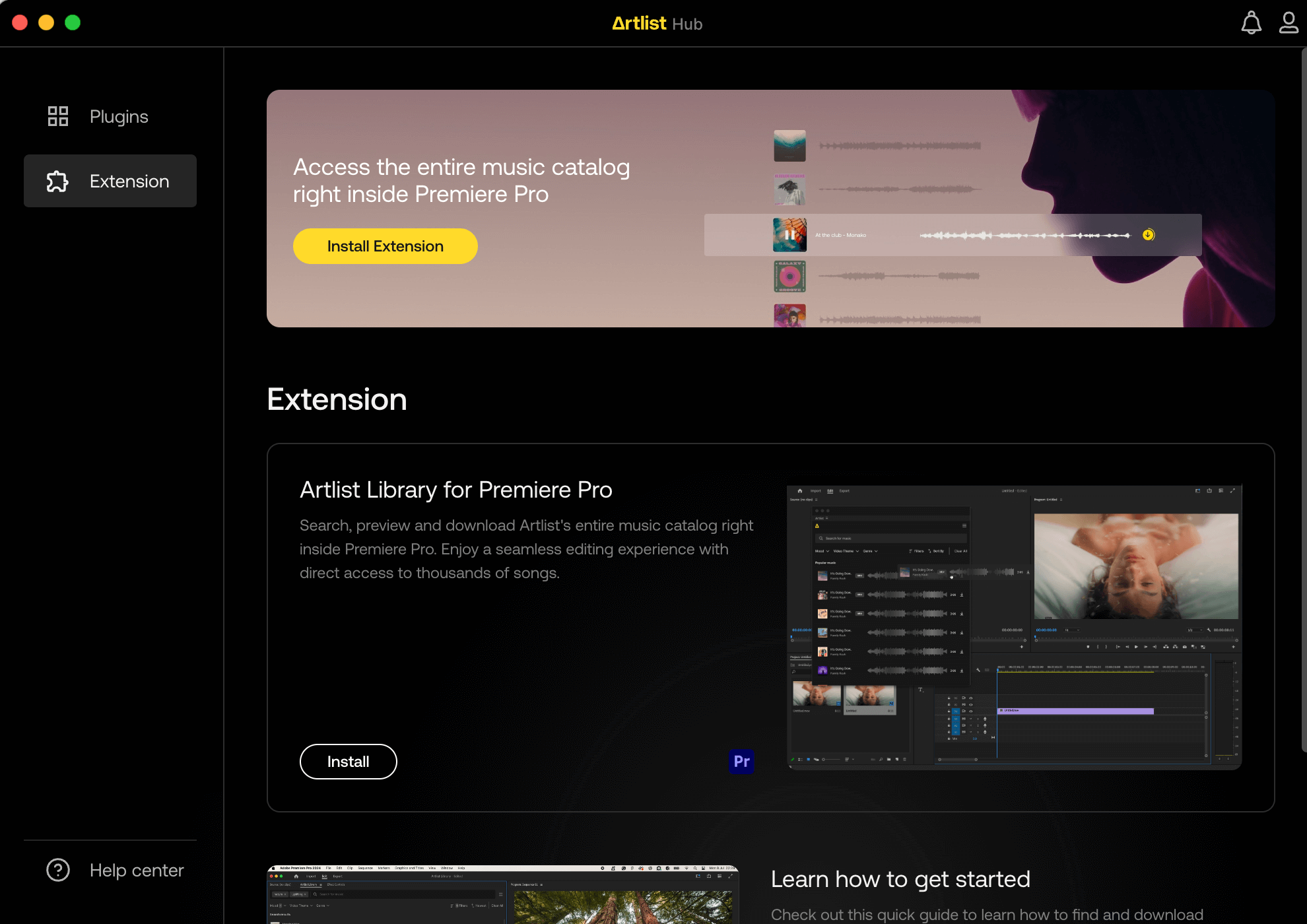 New Artlist Library Extension for Premiere Pro