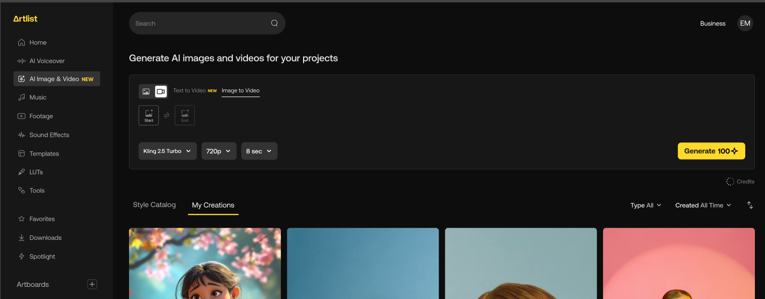 More Control with Artlist AI Video Start and End Frame - Artlist Blog